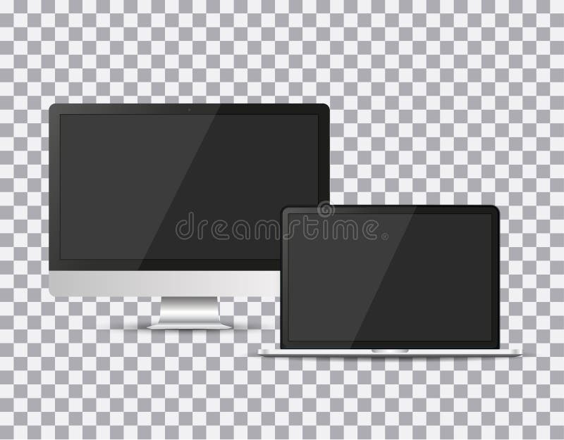 Computer Realistico Del Pc Della Compressa Con Lo Schermo in Bianco Su ...