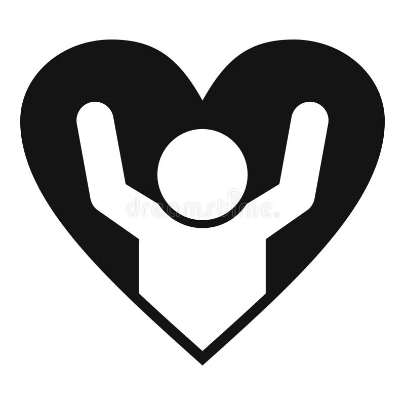 Unit Love Heart Icon Simple Vector. Support Palm Stock Illustration ...