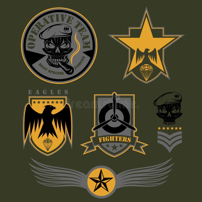 Unit Military Emblem Set Vector Design Template Stock Vector ...