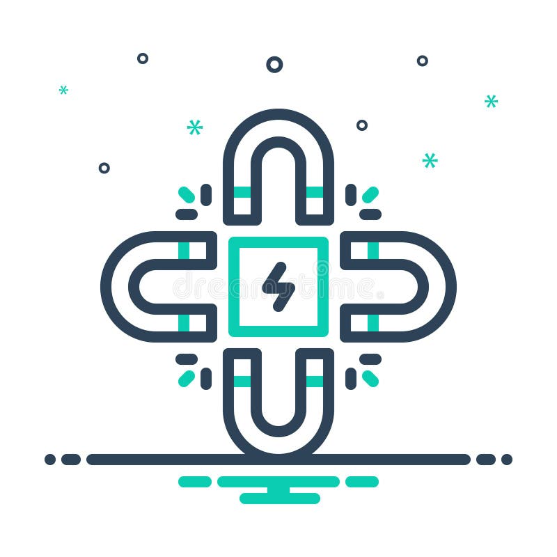 Mix Icon for Unite, Attraction and Connect Stock Vector - Illustration ...