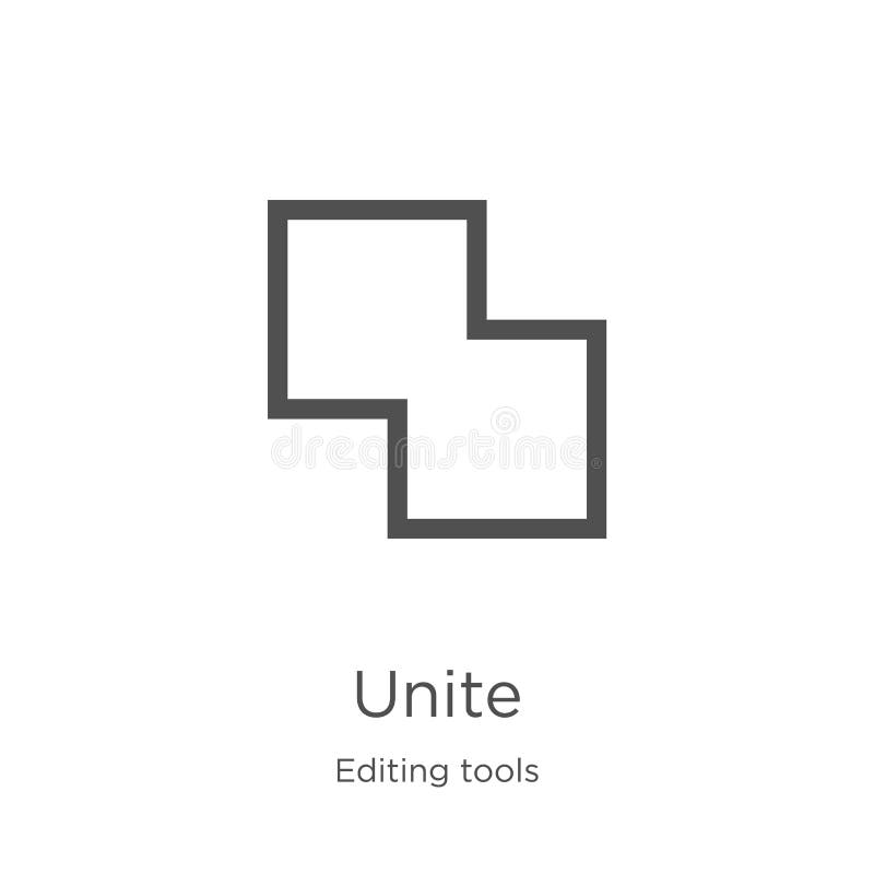 Unite Icon Vector from Editing Tools Collection. Thin Line Unite ...