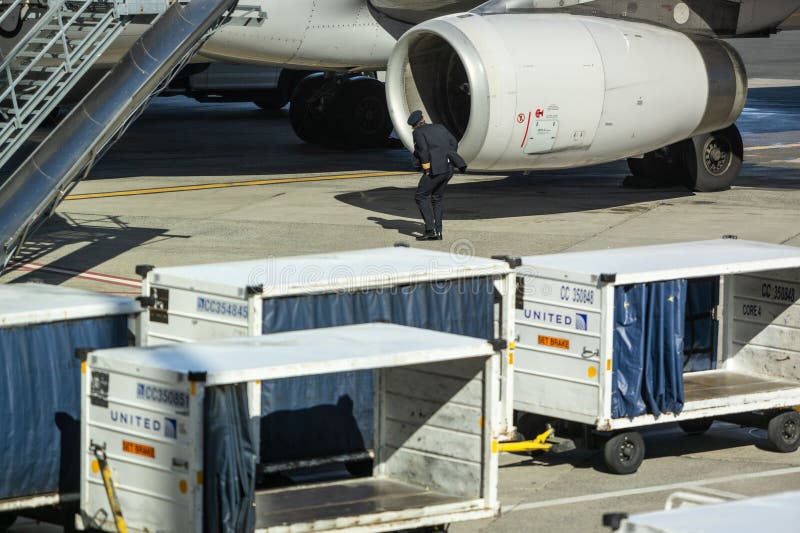 Pilot Preflight Inspection at Logan Airport Editorial Stock Photo ...