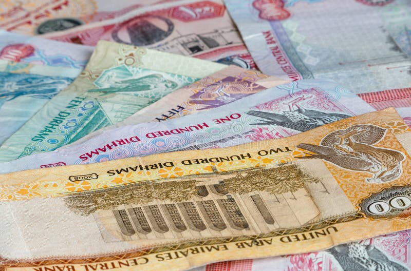 United Arab Emirates Banknotes Stock Photo - Image of heap, dirhams ...