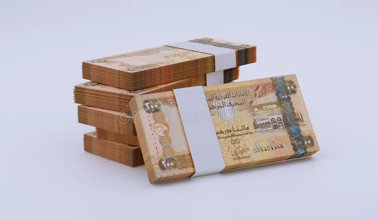 United Arab Emirates Currency Dirhams AED 200 Note - 3D Illustration ...