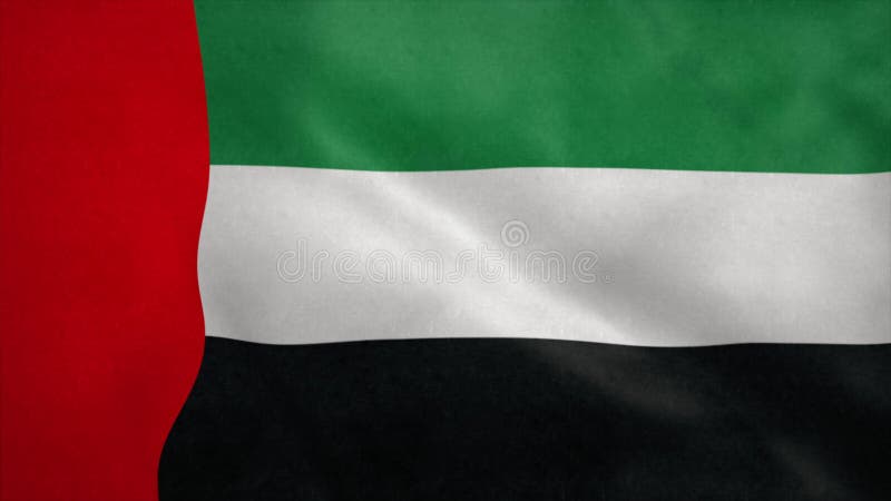 United Arab Emirates or UAE Flag is Waving on Green Screen. National ...