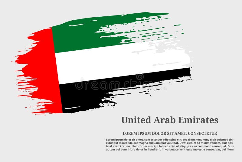 United Arab Emirates Flag Grunge Brush and Poster, Vector Stock Vector ...