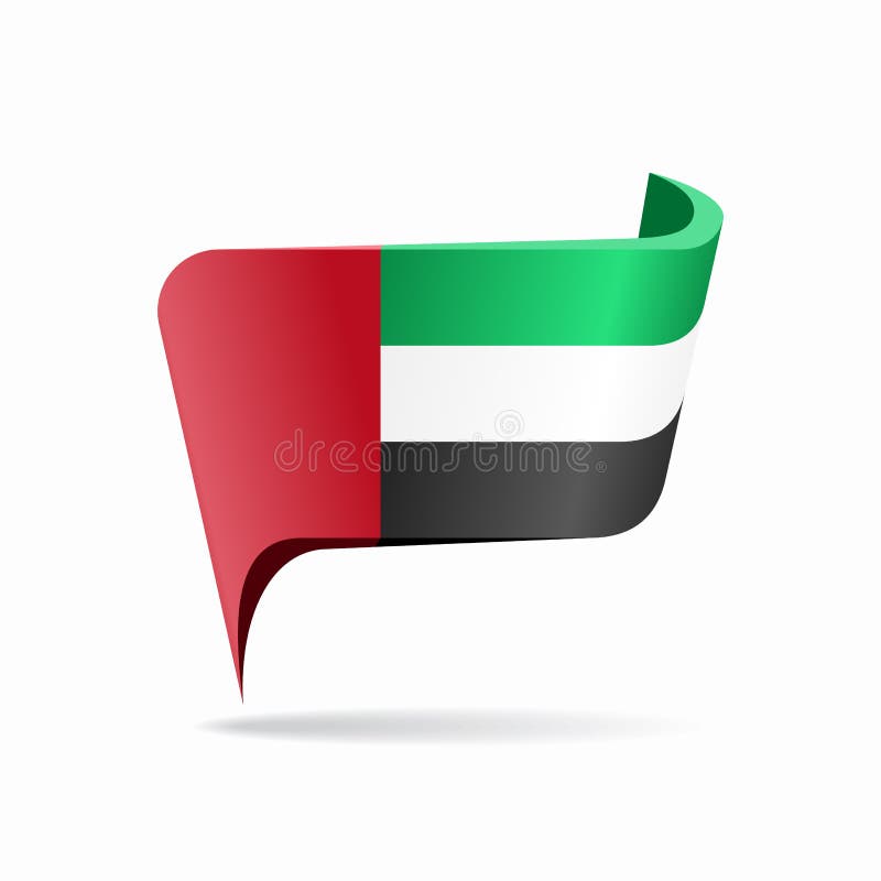United Arab Emirates Flag Map Pointer Layout. Vector Illustration ...