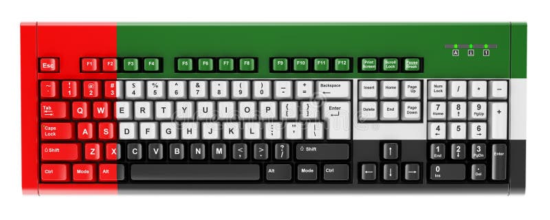 The United Arab Emirates Flag Painted on Computer Keyboard. 3D ...