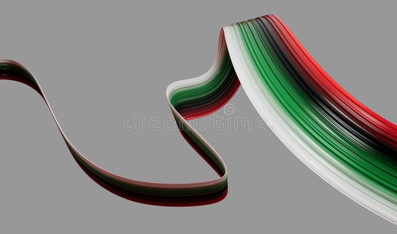 United Arab Emirates Flag Wavy Abstract Background. 3d Illustration ...