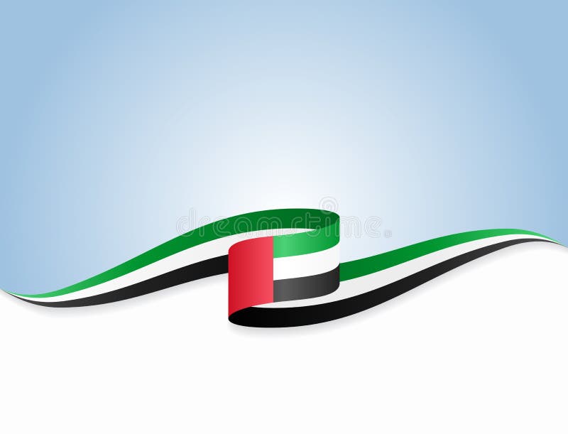 United Arab Emirates Flag Wavy Abstract Background. Vector Illustration ...