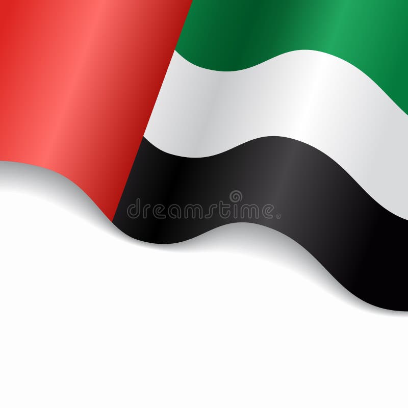 United Arab Emirates Flag Wavy Abstract Background. Vector Illustration ...