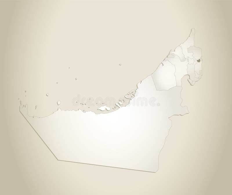 United Arab Emirates Map, Administrative Division, Color Map Isolated ...