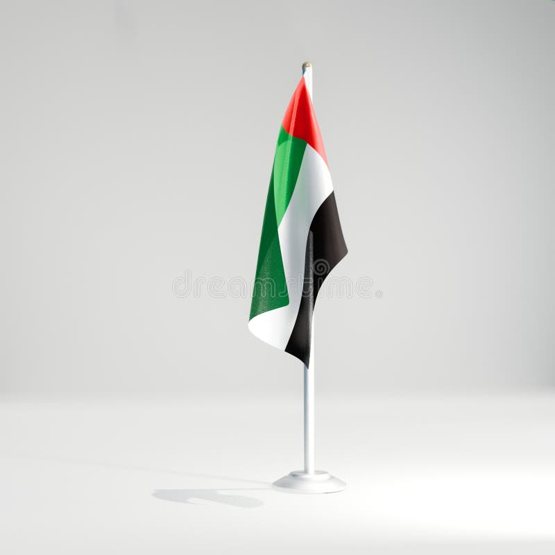 United Arab Emirates National Desktop Flag 3d Image Stock Illustration ...