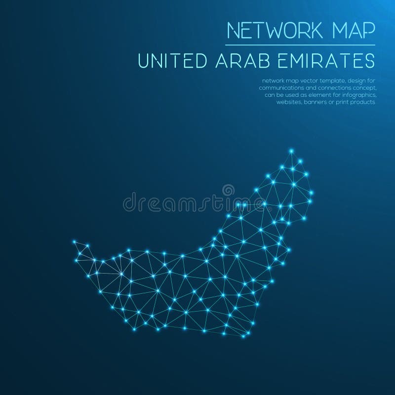 United Arab Emirates Network Map. Stock Vector - Illustration of ...