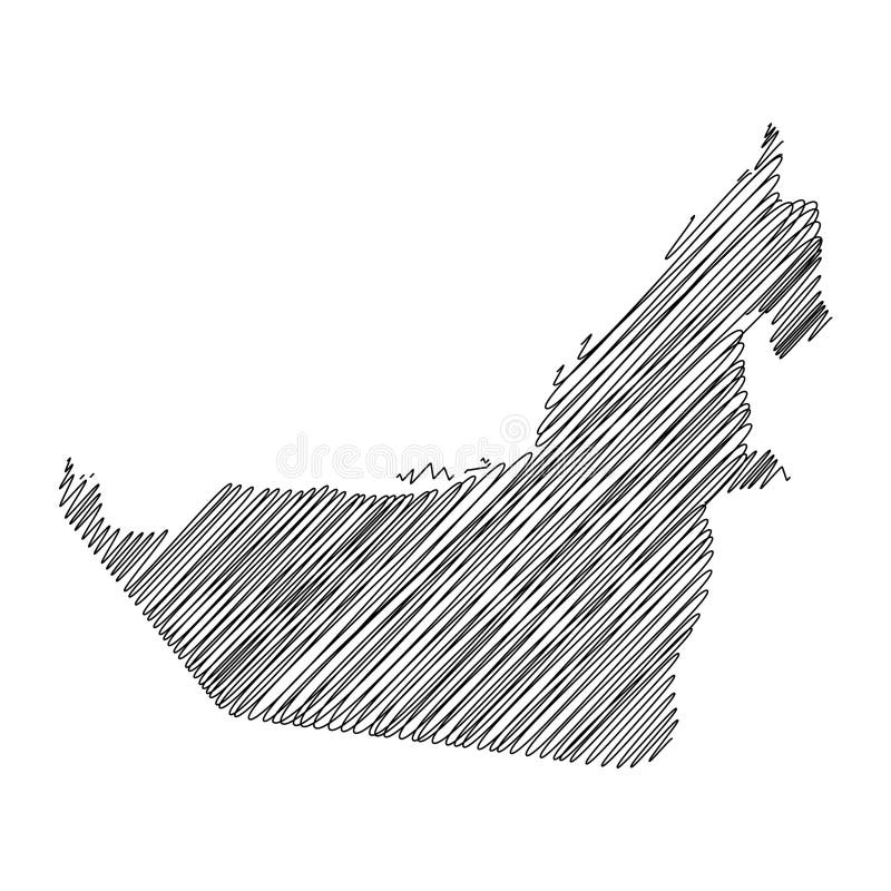 United Arab Emirates Thread Map Line Vector Illustration Stock Vector ...