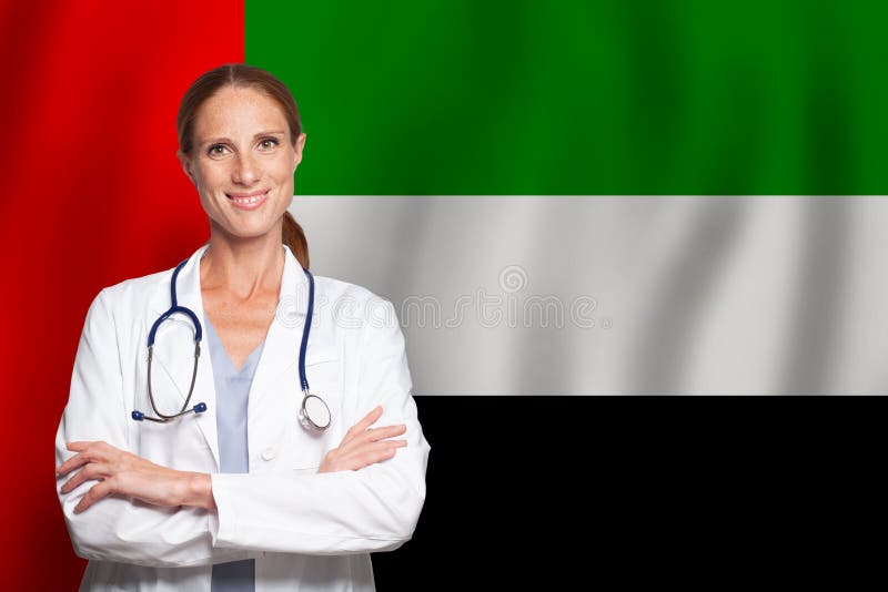 United Arabian Emirates General Practitioner Doctor Gp on the Flag of ...