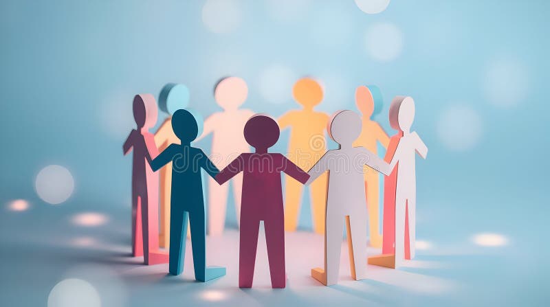 United As One: a Papercut Circle of Diverse Figures Symbolizing ...