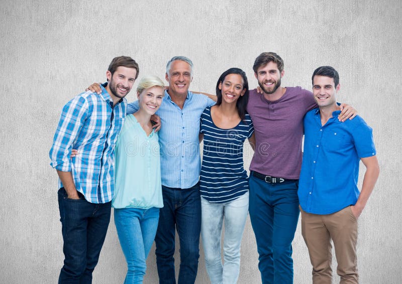 United Family in Front of Grey Background Stock Illustration ...