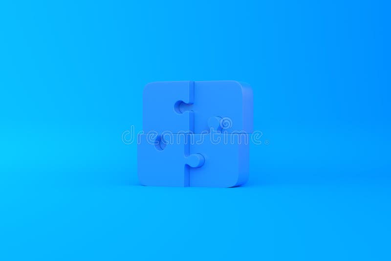 United Four Puzzles on a Blue Background Stock Illustration ...