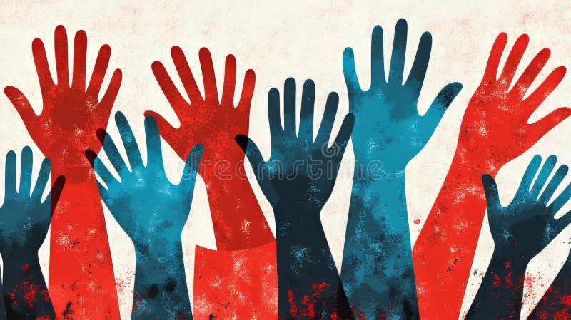 United Hands, Abstract Depiction of Teamwork, Support, and Community ...