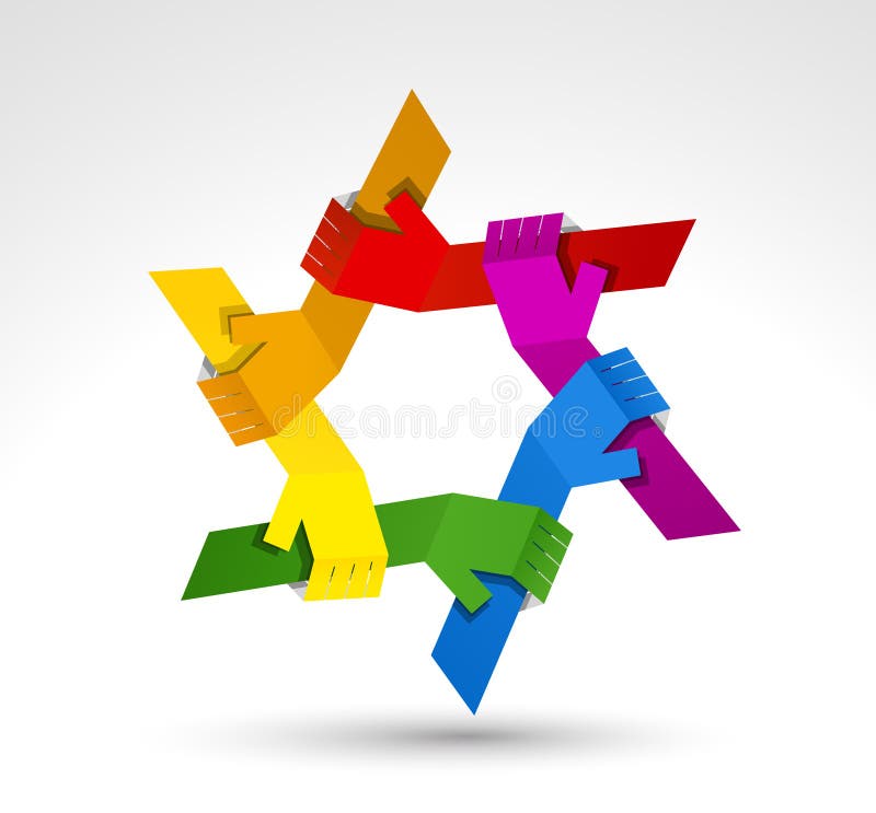 Conceptual Symbol of Multiracial Human Hands Stock Image - Image of ...