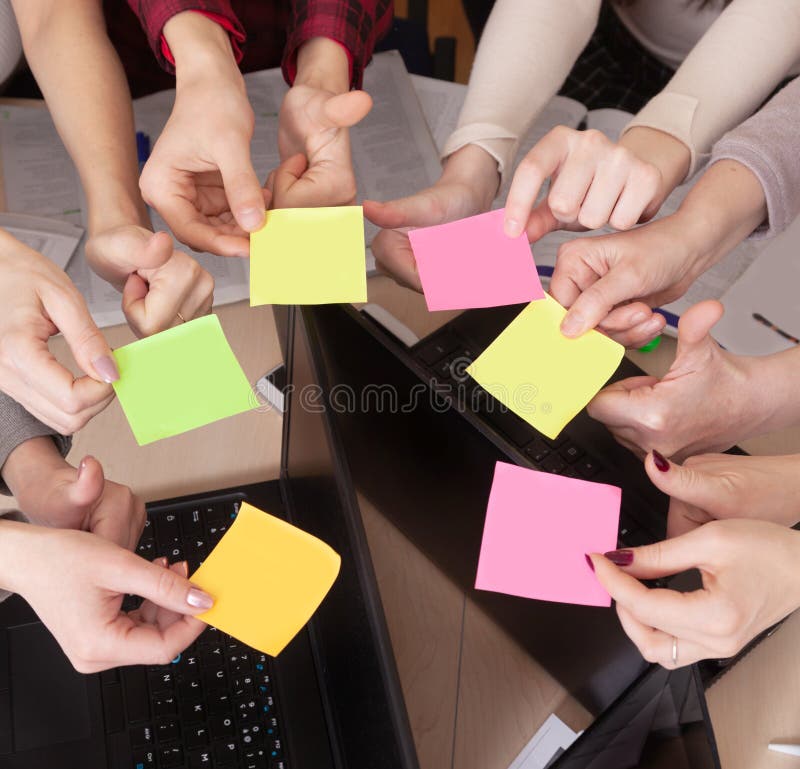 United Hands Stickers Lesson School Table Computer Business Team Work ...