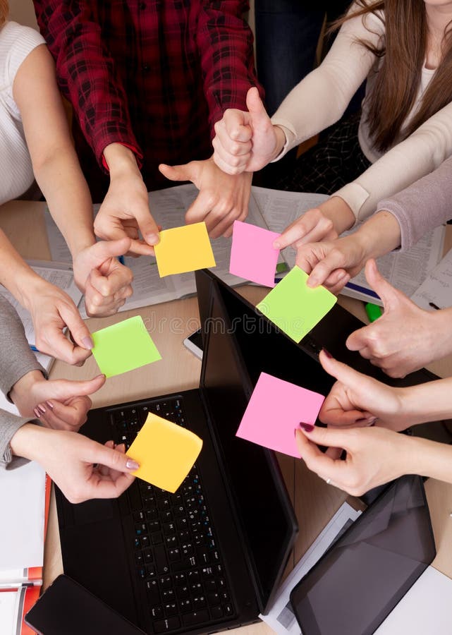 United Hands Stickers Lesson School Table Computer Business Team Work ...