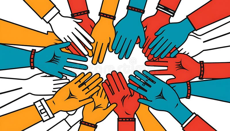 United Hands: a Symbol of Unity Stock Illustration - Illustration of ...