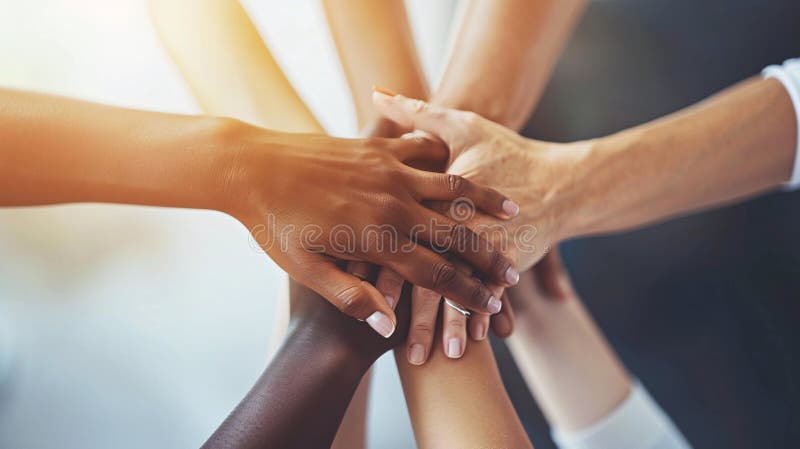 United Hands Symbolize Teamwork and Collaboration, Showcasing Unity and ...