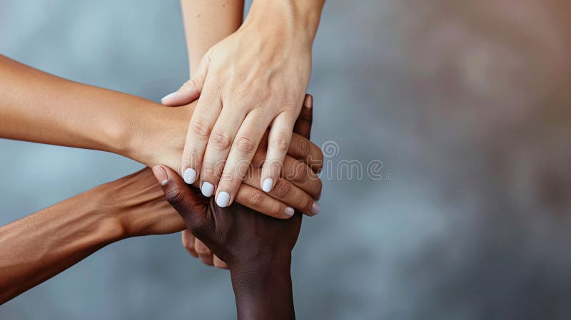 United Hands Symbolize Unity and Collaboration among Diverse ...