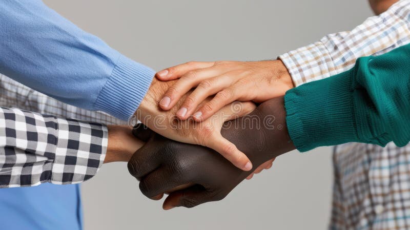 The United Hands Team.AI Generated Image Stock Photo - Image of ...
