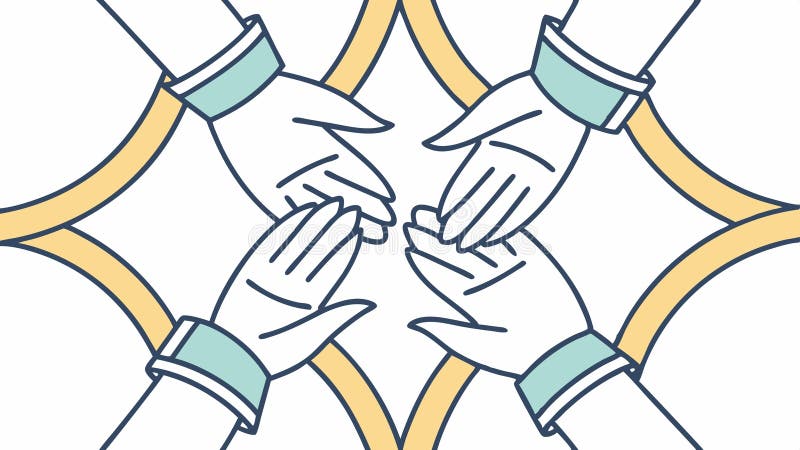 United Hands Together Symbol of Teamwork and Support Vector, Vector ...