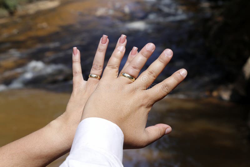 United Hands and Wedding Rings Stock Photo - Image of celebration ...