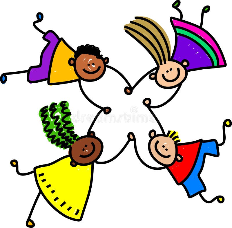 United kids stock vector. Illustration of friendship, four - 3520576