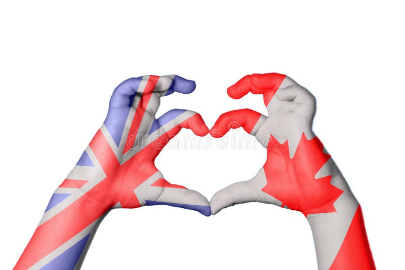 United Kingdom Canada Heart, Hand Gesture Making Heart Stock Image ...