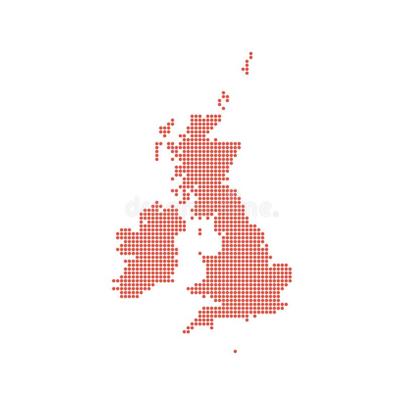 United Kingdom Dotted Map Isolated Stock Illustration - Illustration of ...