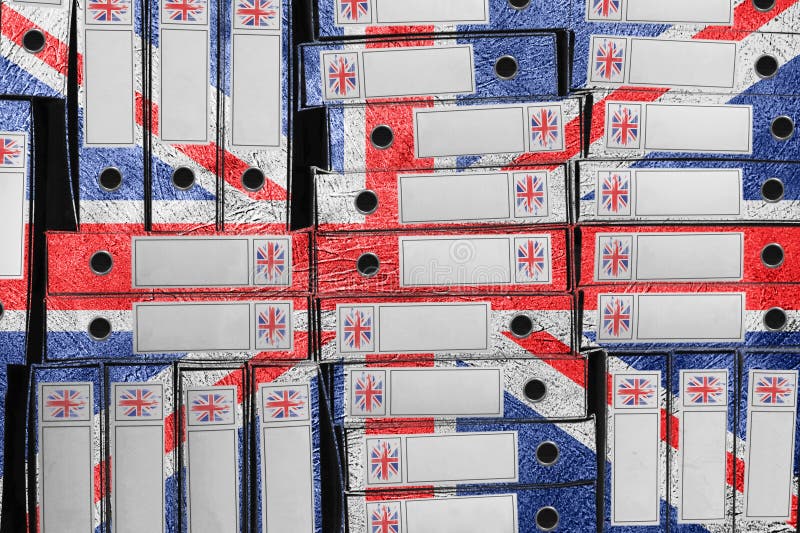 United Kingdom Flag Colors Folder Stack, Bureaucracy and Government ...