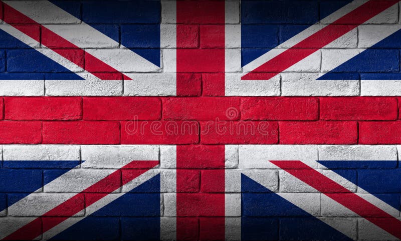 United Kingdom Flag Painted on Brick Wall Background Texture. National ...