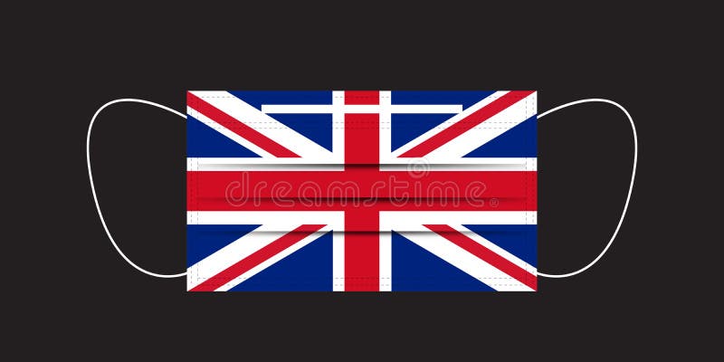 United Kingdom Flag Printed on a Mask Stock Illustration - Illustration ...
