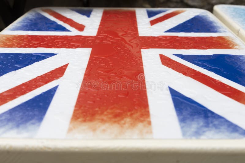 United Kingdom Flag Union Jack on the Tables Surface Stock Image ...