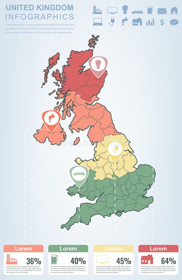 United Kingdom Map with Selectable Territories. Vector Stock Vector ...