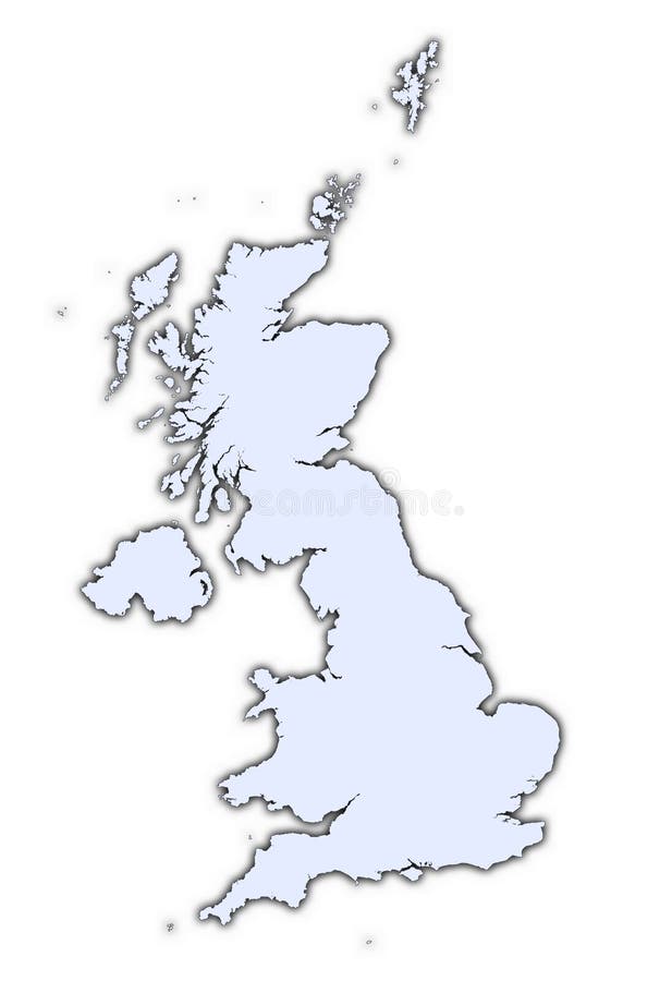 United Kingdom Light Blue Map Stock Illustration - Illustration of ...
