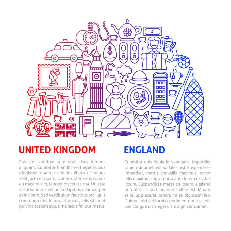 United Kingdom Line Template Stock Vector - Illustration of telephone ...