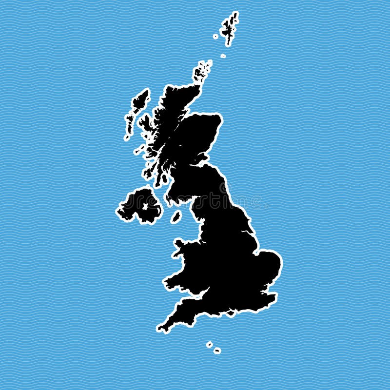 Great Britain Map With Shadow Stock Illustration - Illustration of ...