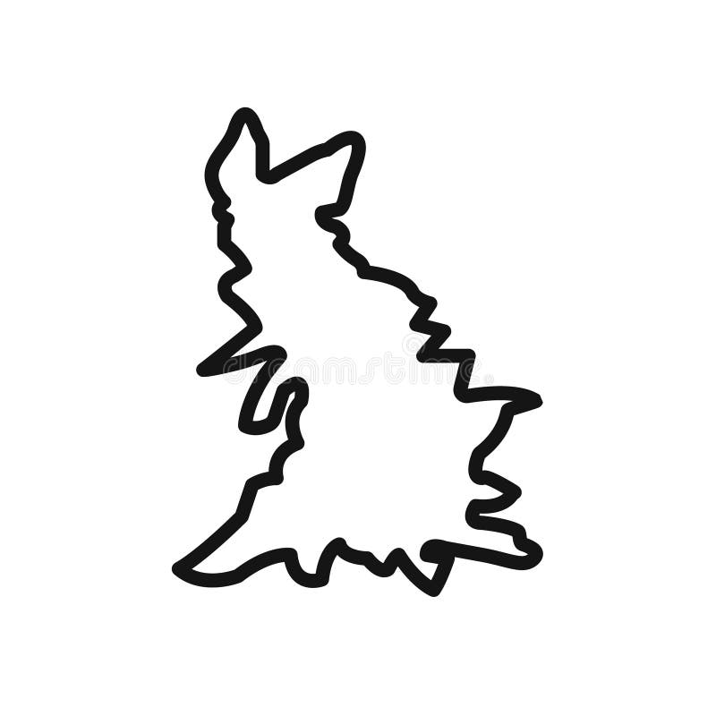 United Kingdom Map Icon Linear Graphics Set Vector Stock Vector ...