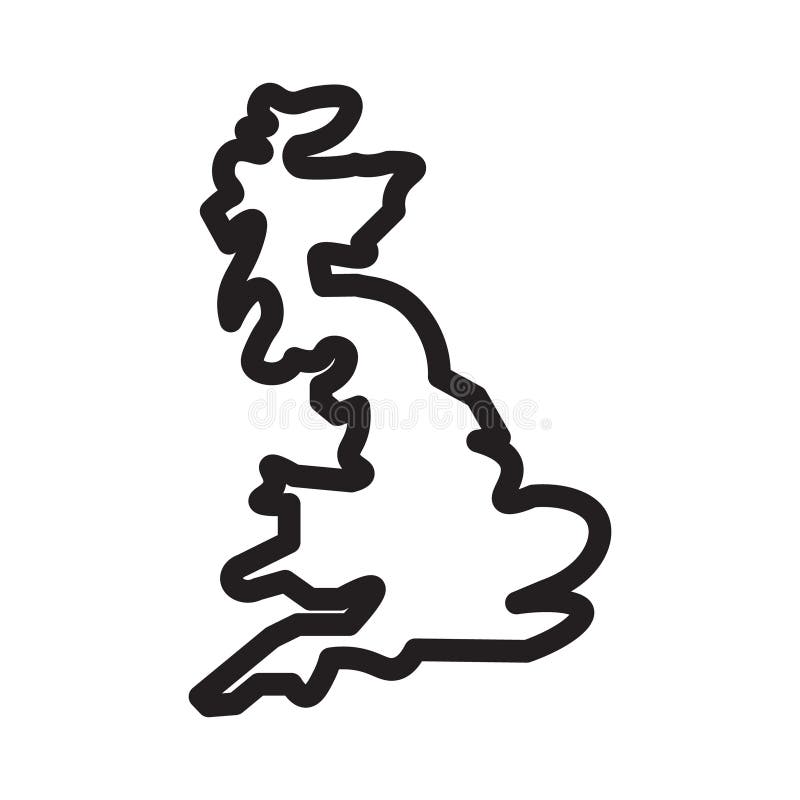 United Kingdom Map Icon Outline Vector for Web Ui Stock Vector ...