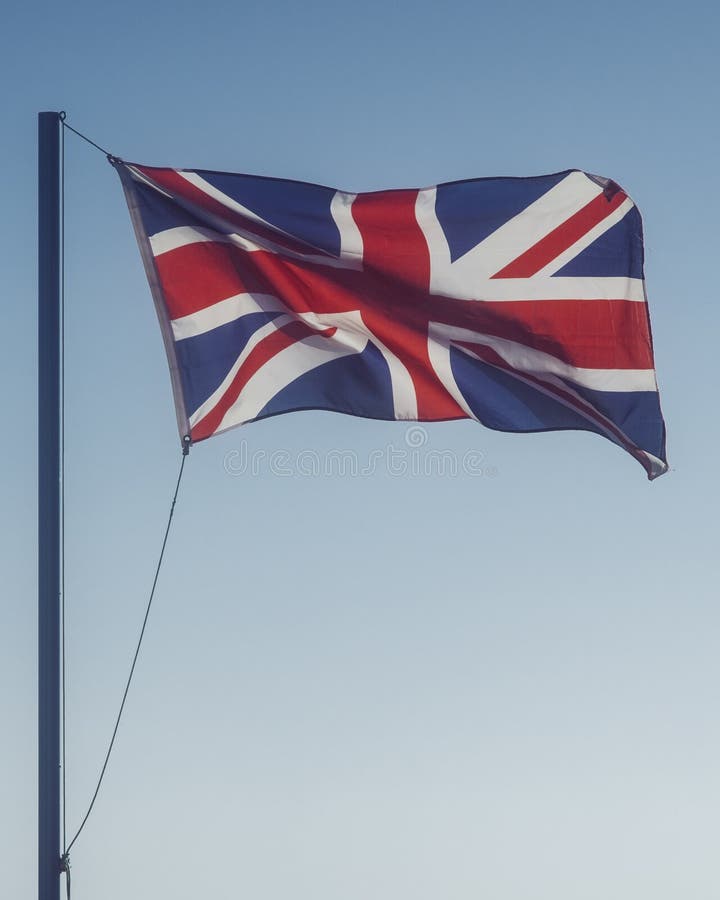 United Kingdom National Flag Waving in the Wind Outdoors Stock Image ...