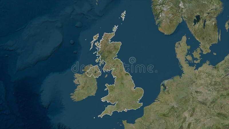 United Kingdom Outlined. High-res Satellite Stock Illustration ...