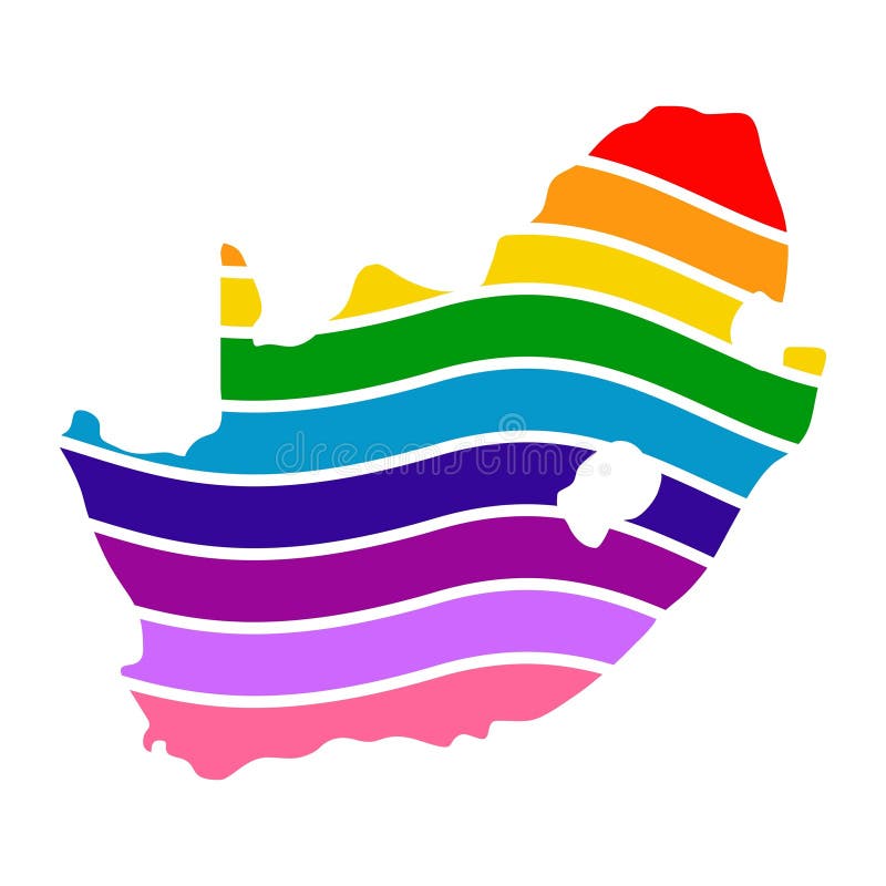 South Africa Swoosh Silhouette Rainbow Map Stock Vector - Illustration ...