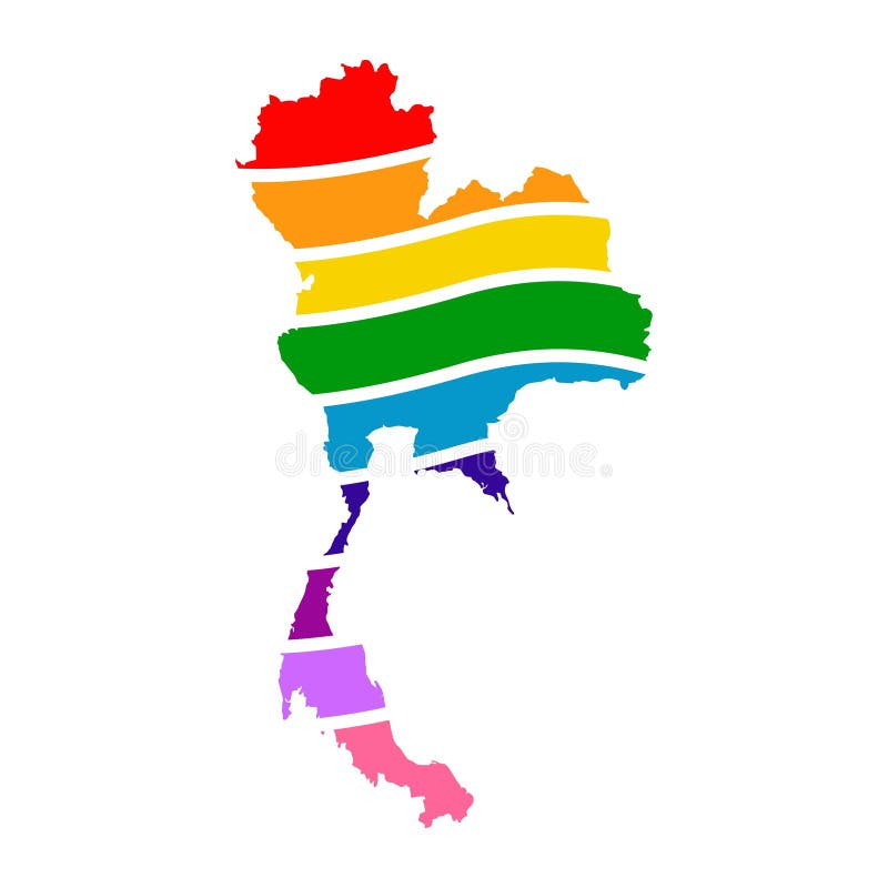 Thailand Swoosh Silhouette Rainbow Map Stock Vector - Illustration of ...